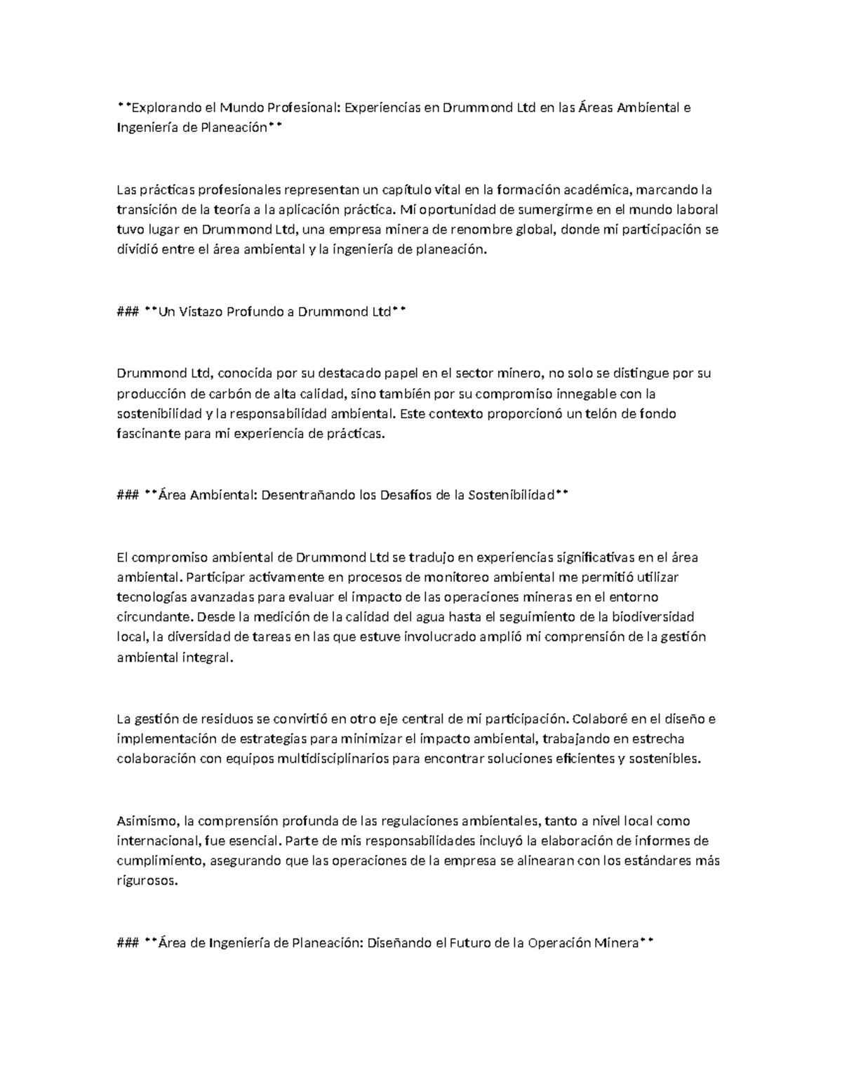 Explorando el Mundo Profesional - Mi oportunidad de sumergirme en el ...
