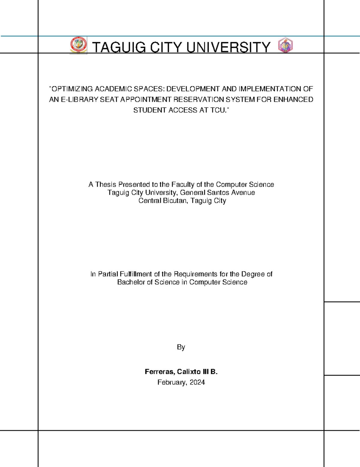 Title-PAGE - ada - computer science - TAGUIG CITY UNIVERSITY ...