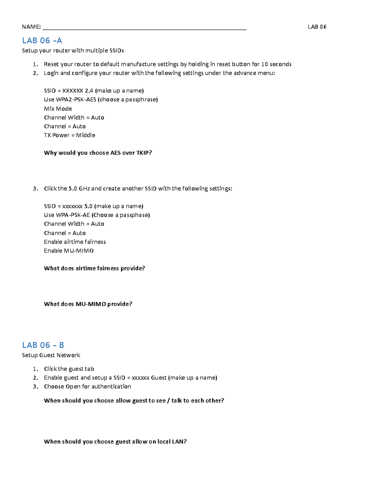 LAB 06 - Assigment - NAME: _____________________________________________________________ LAB 06 ...