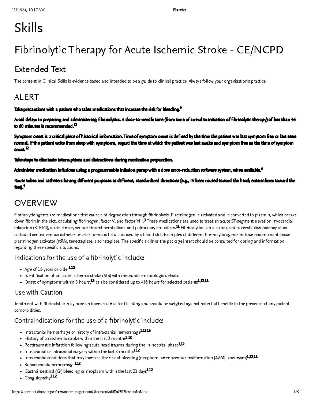Fibrolytic therapy - class notes - Skills Fibrinolytic Therapy for ...
