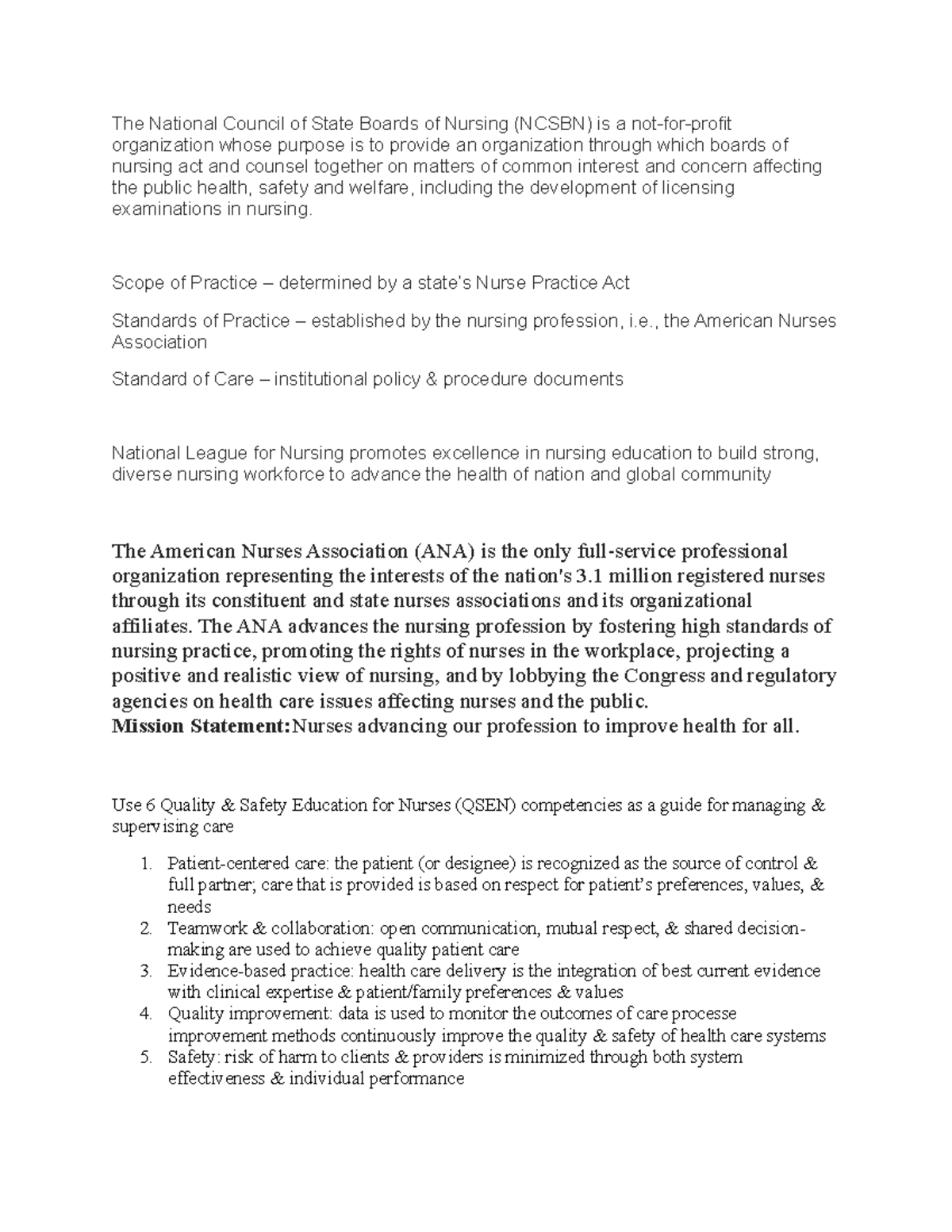 Ncsbn Lesson 1 Notes - The National Council of State Boards of Nursing ...