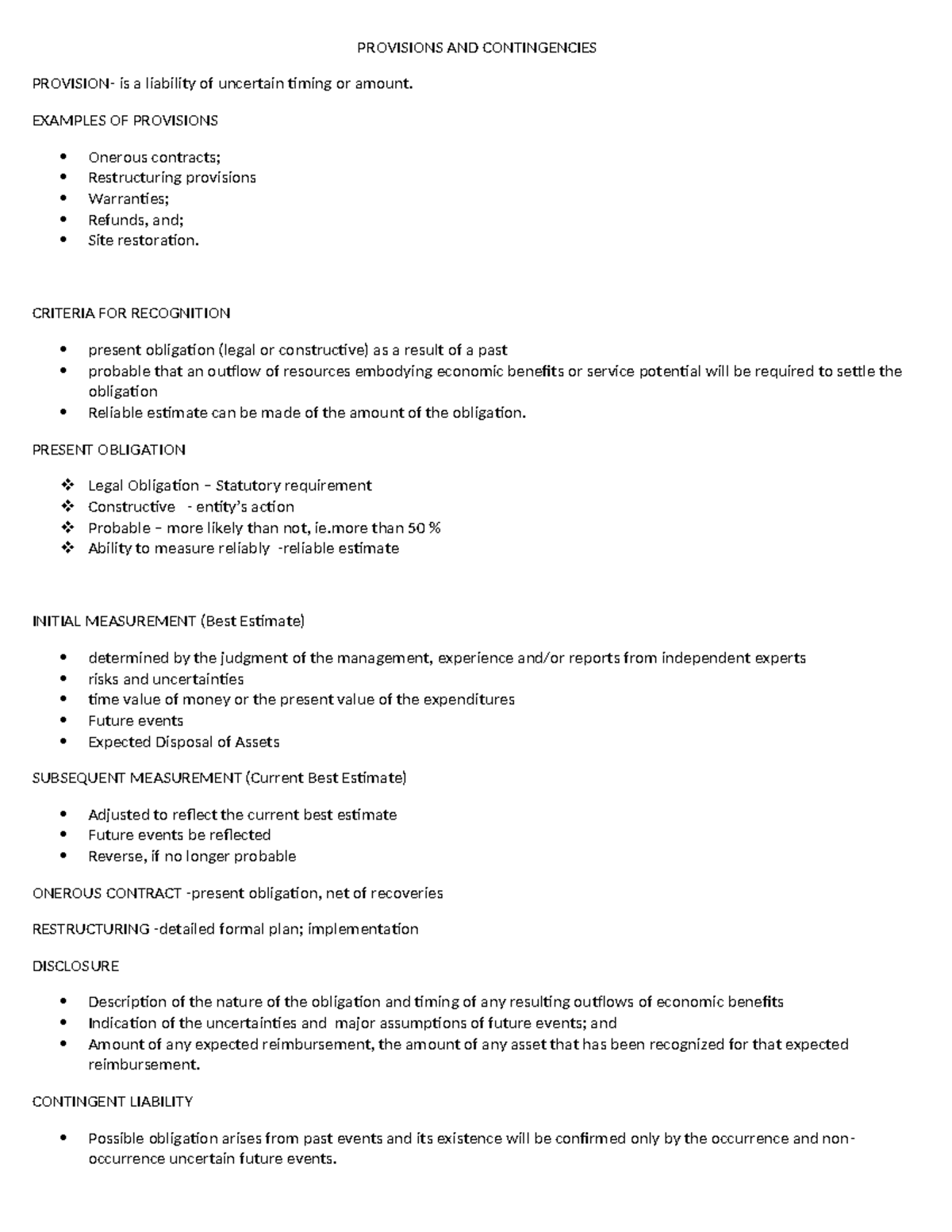 Chapter 23, Provisions - PROVISIONS AND CONTINGENCIES PROVISION- is a ...
