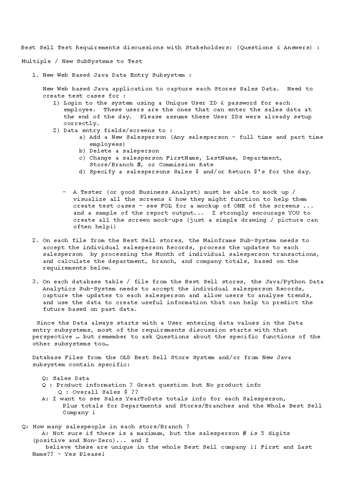 Best Sell requirements at testplan v6 - Best Sell Test Requirements ...