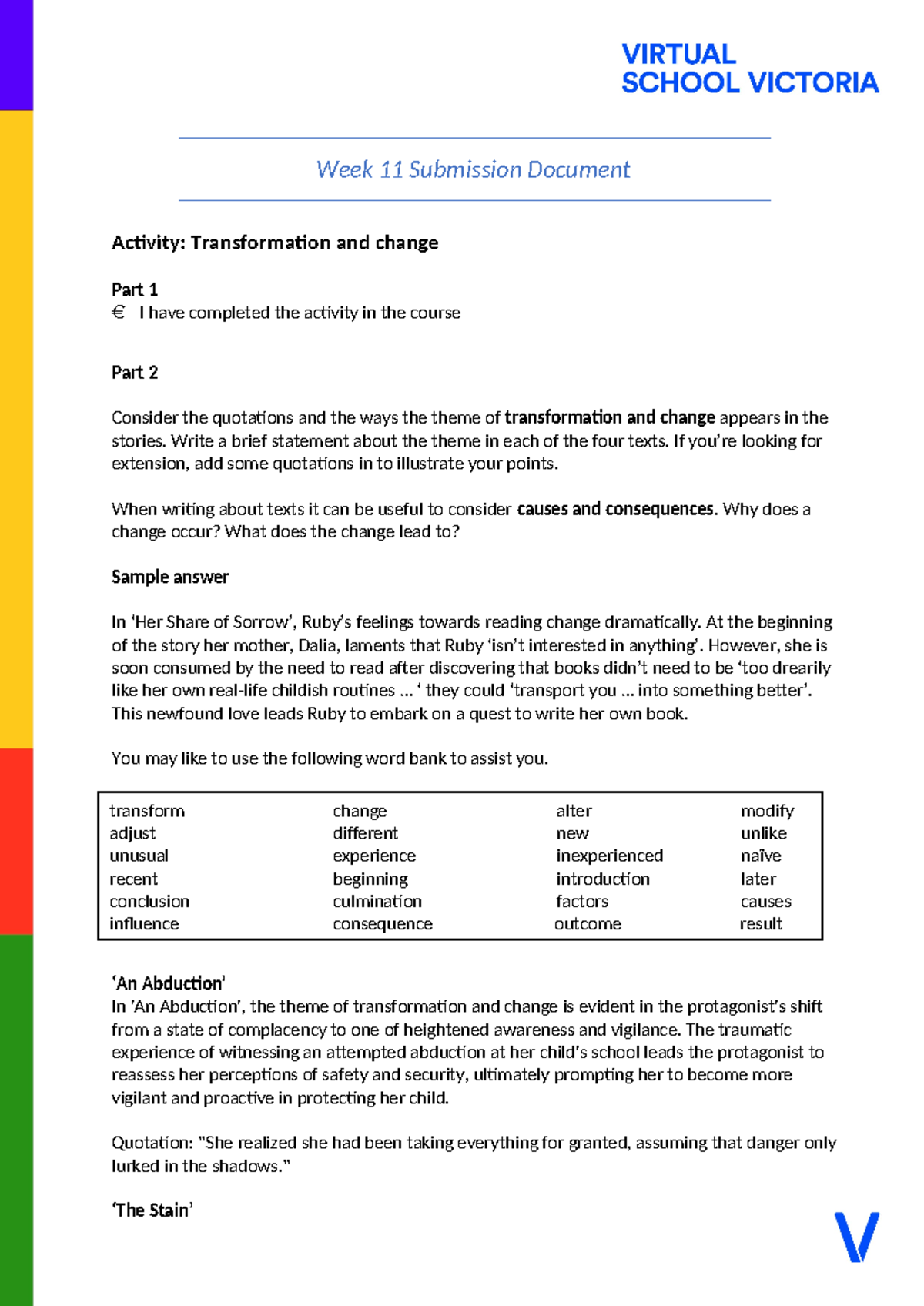 Week 11 Submission Document - Week 11 Submission Document Activity ...