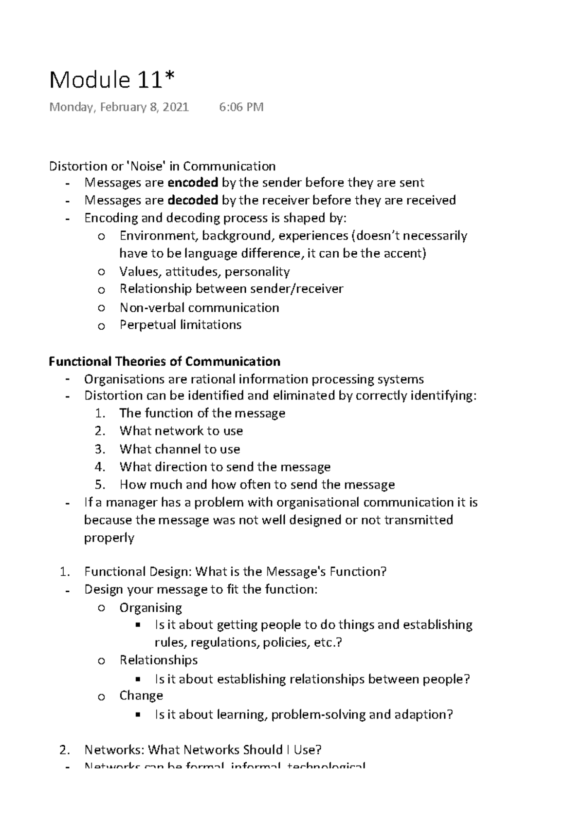 Module 11 Lecture Notes - Distortion or 'Noise' in Communication ...