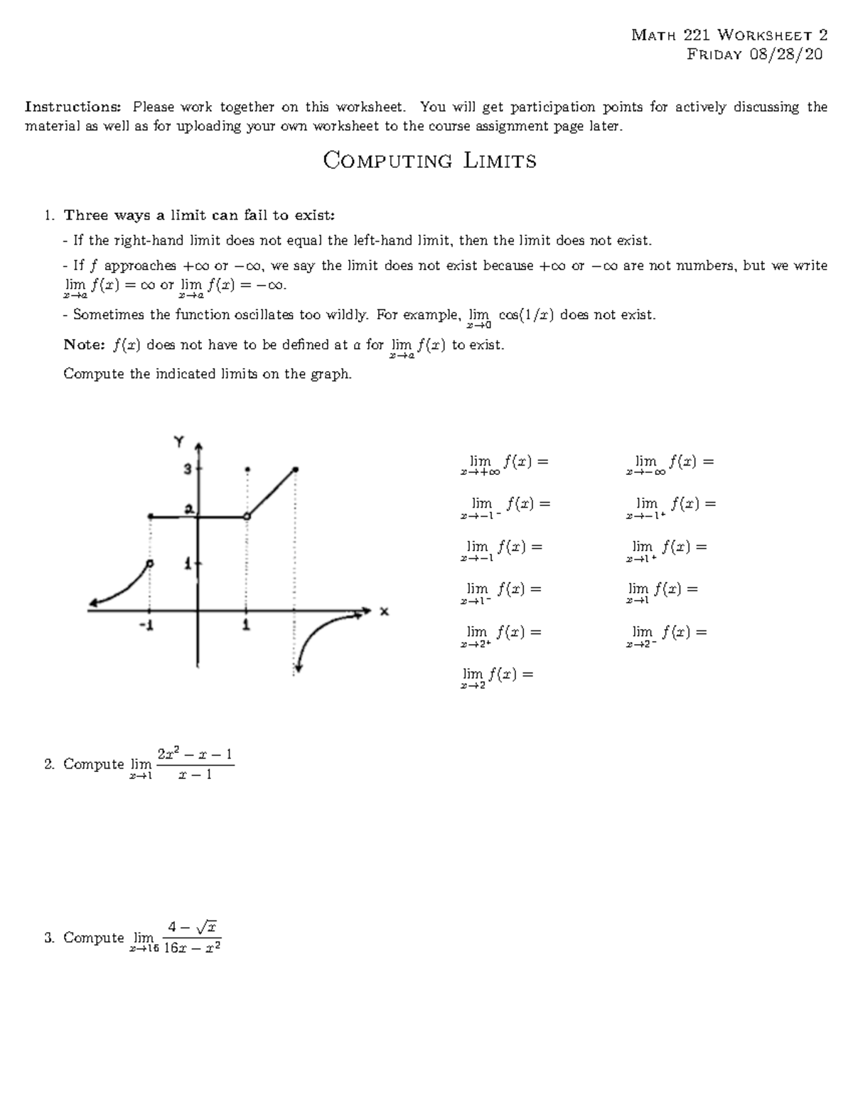 WS02 082820 - Worksheet - Math 221 Worksheet 2 Friday 08/28 ...