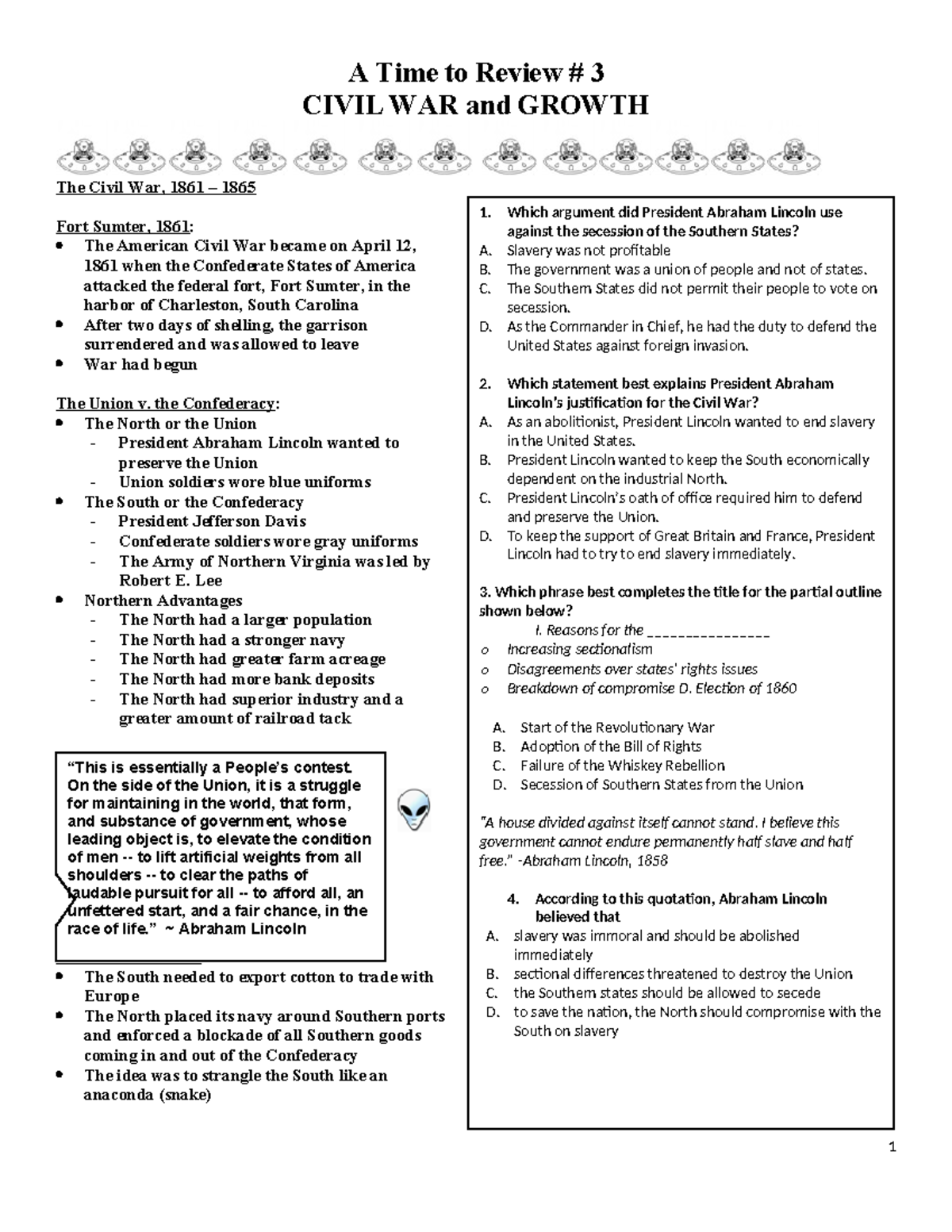 3 a time to review civil war and growth - blank - A Time to Review # 3 ...