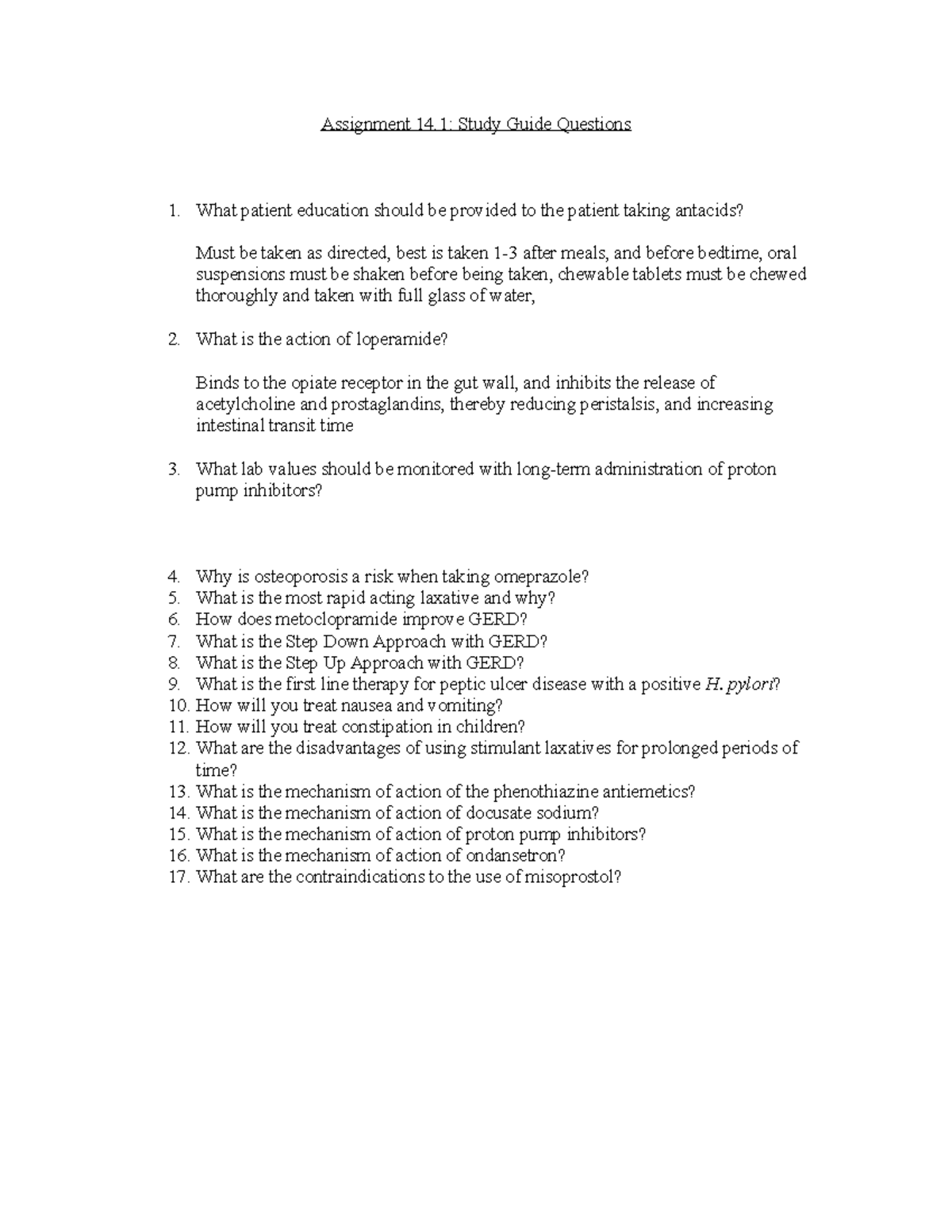 Assignment 14.1 study guide - Assignment 14: Study Guide Questions What ...