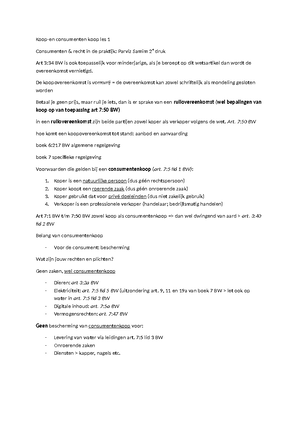 Consumentenkoop - College 1 Rechtsfeit: Feiten waaraan het objectieve ...