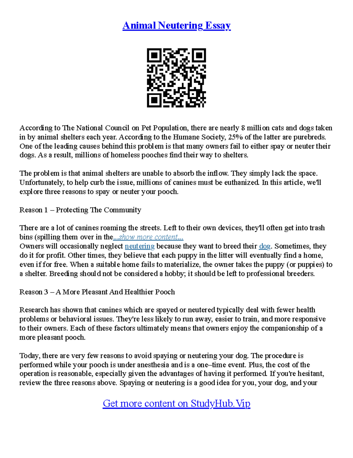 Essays On Pets Essays On Pets - Animal Neutering Essay According to The ...