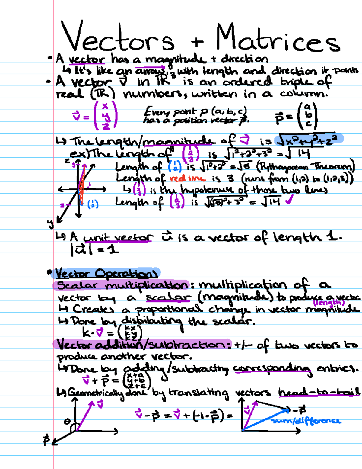 Vectors + Matrices - 18.02 Professor Hahn - Vectors Matrices A vector ...