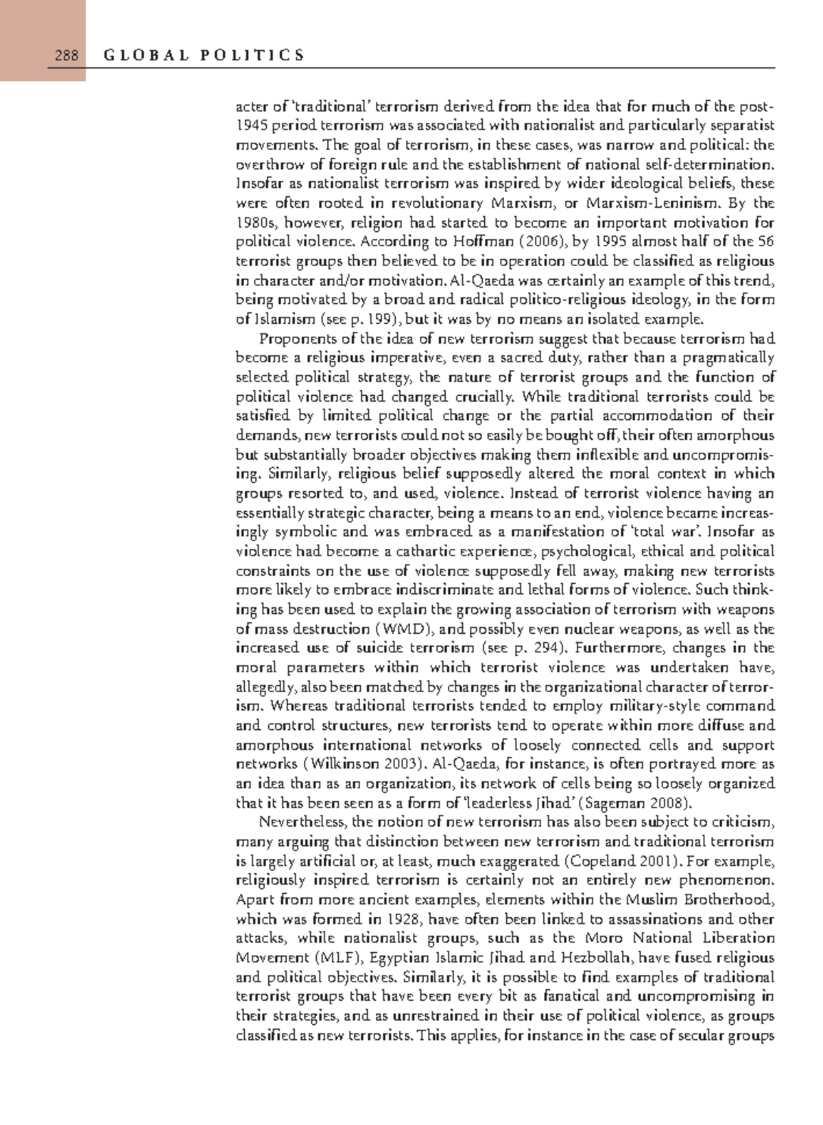 Global Politics-157 - n/a - acter of ‘traditional’ terrorism derived ...