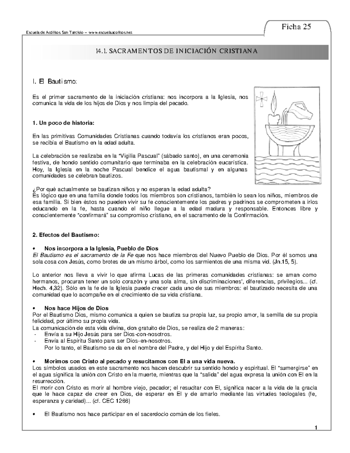 Sacramentos Iniciacion Cristiana - Escuela de Acólitos San Tarcisio ...