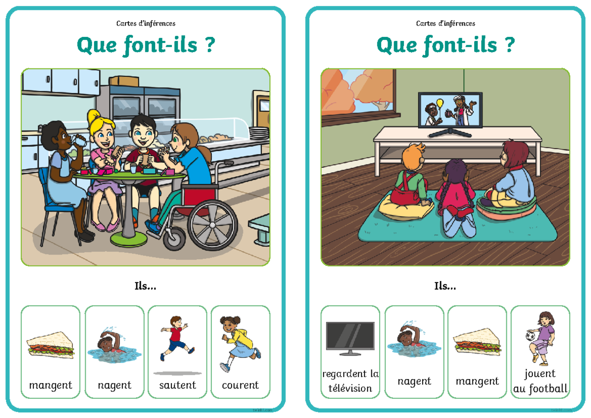 Making inferences en francais - Ils... Ils... regardent la télévision ...