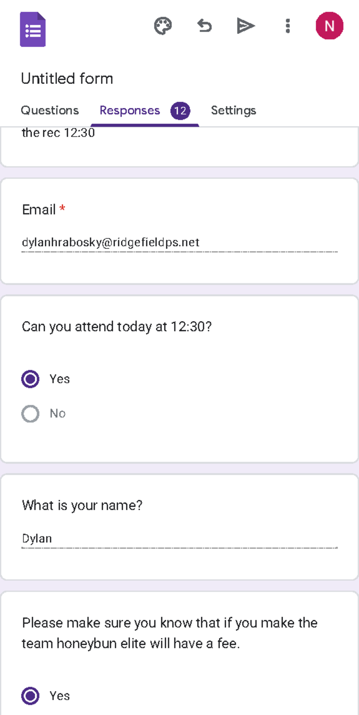 Untitled form - Google Forms - LEAD 502 - Email * dylanhrabosky ...