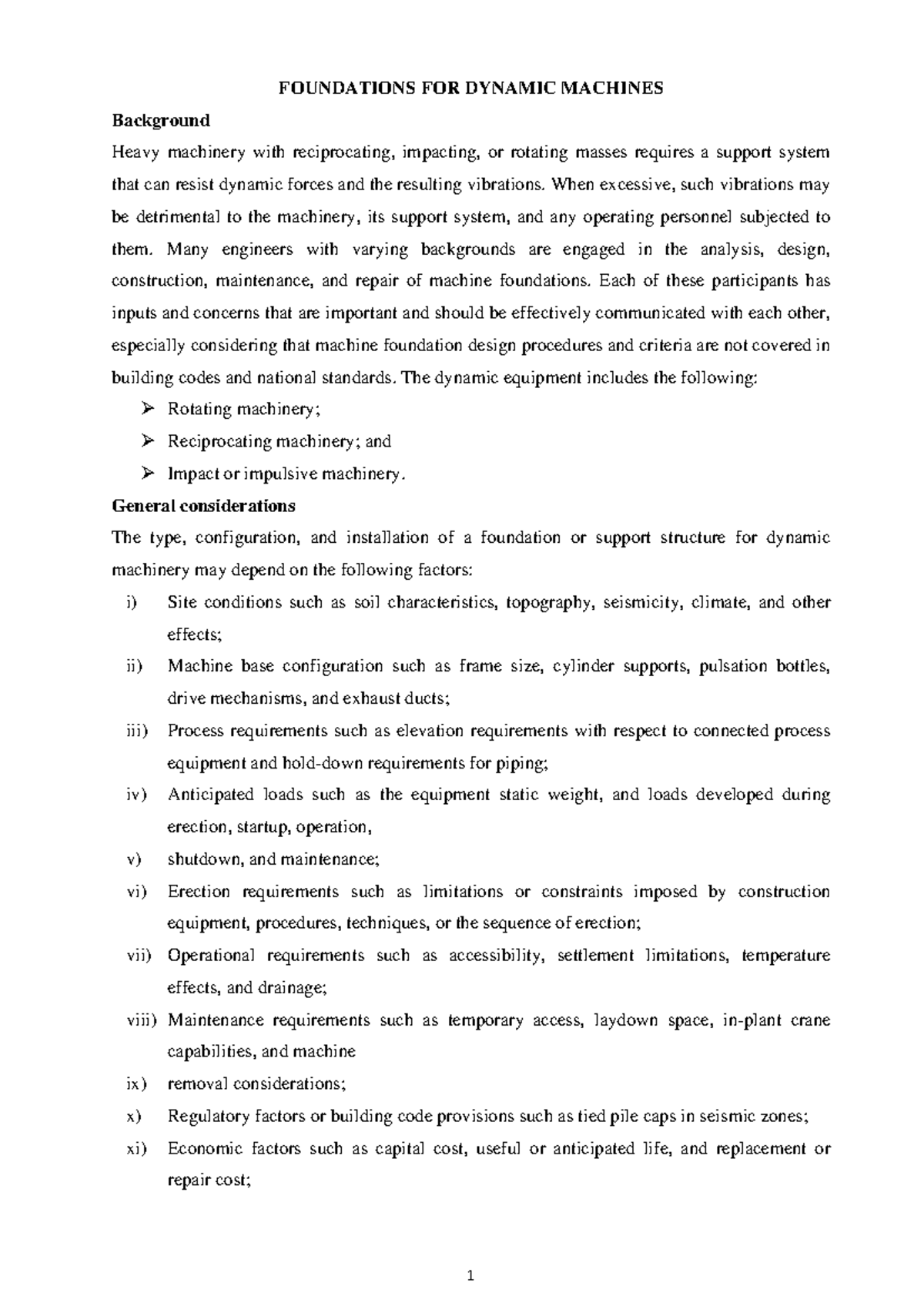 2. Foundations for Dynamic Machines - FOUNDATIONS FOR DYNAMIC MACHINES ...