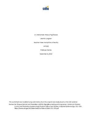 Leeshia langston IHP 330 Module Three Worksheet - 3-1 Worksheet: Levels ...