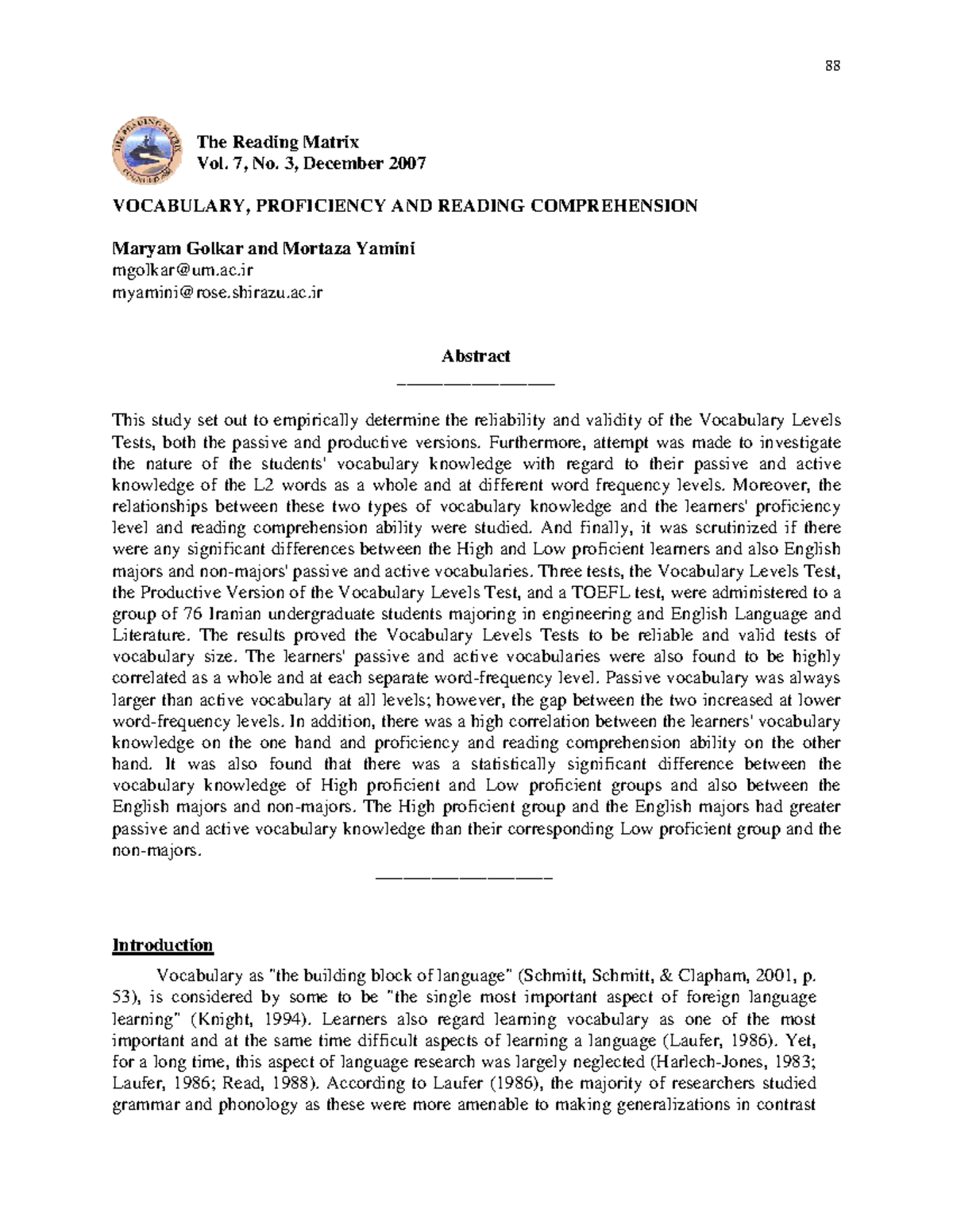 Article - The Reading Matrix Vol. 7, No. 3, December 2007 VOCABULARY ...