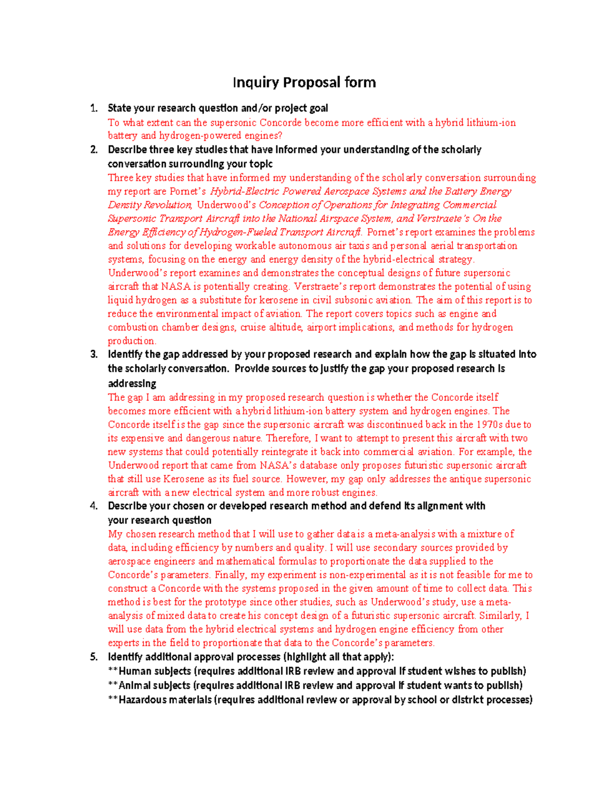 Inquiry Proposal form blank - Inquiry Proposal form 1. State your ...