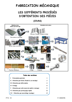 LES Formes Mecaniques - 1. Trou débouchant Un trou débouchant est un ...
