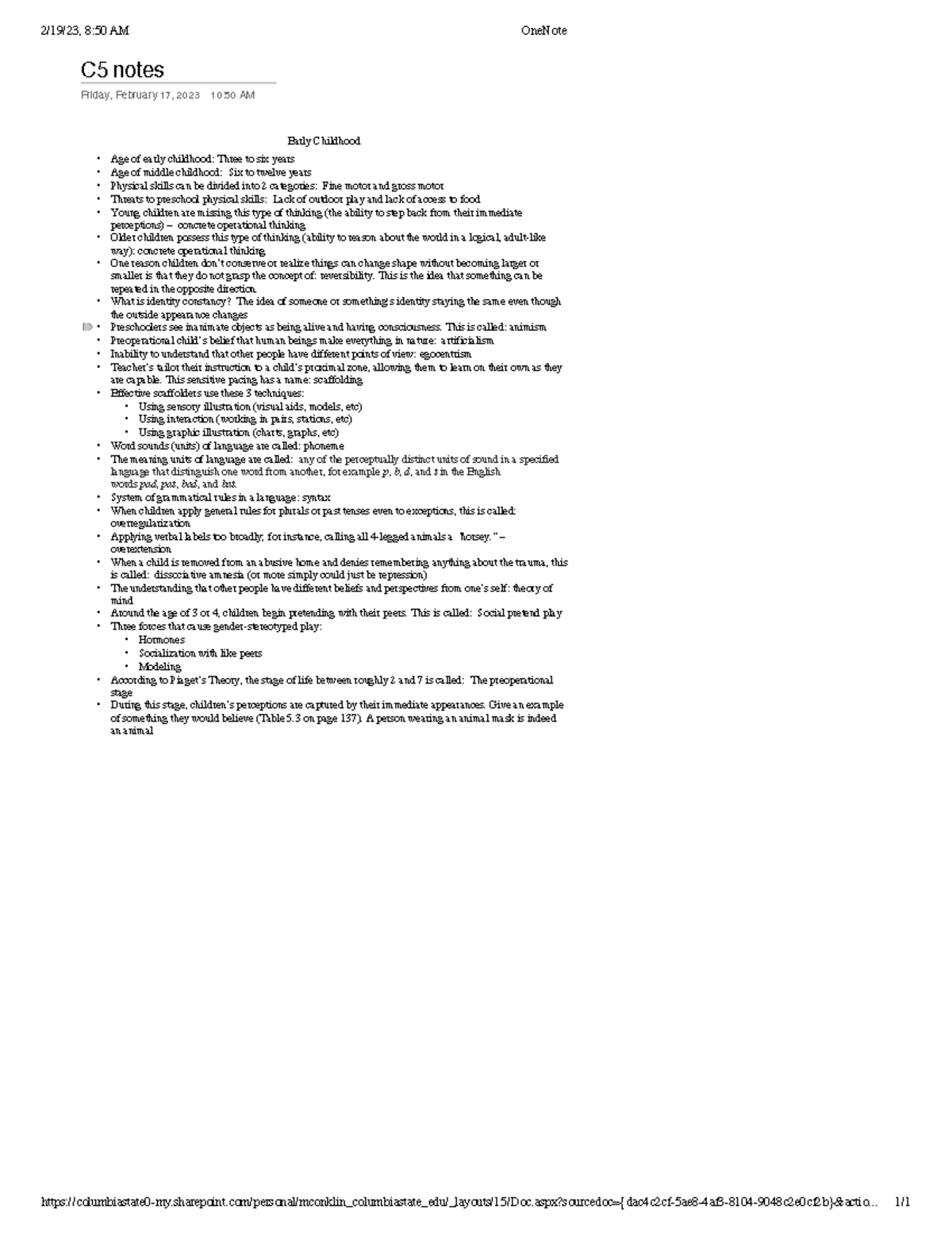 C5 notes - 2/19/23, 8:50 AM OneNote - Studocu