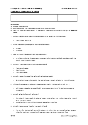 Chapter 7 Answer - CHAPTER 7: LOGICAL ADDRESSING What are the ...