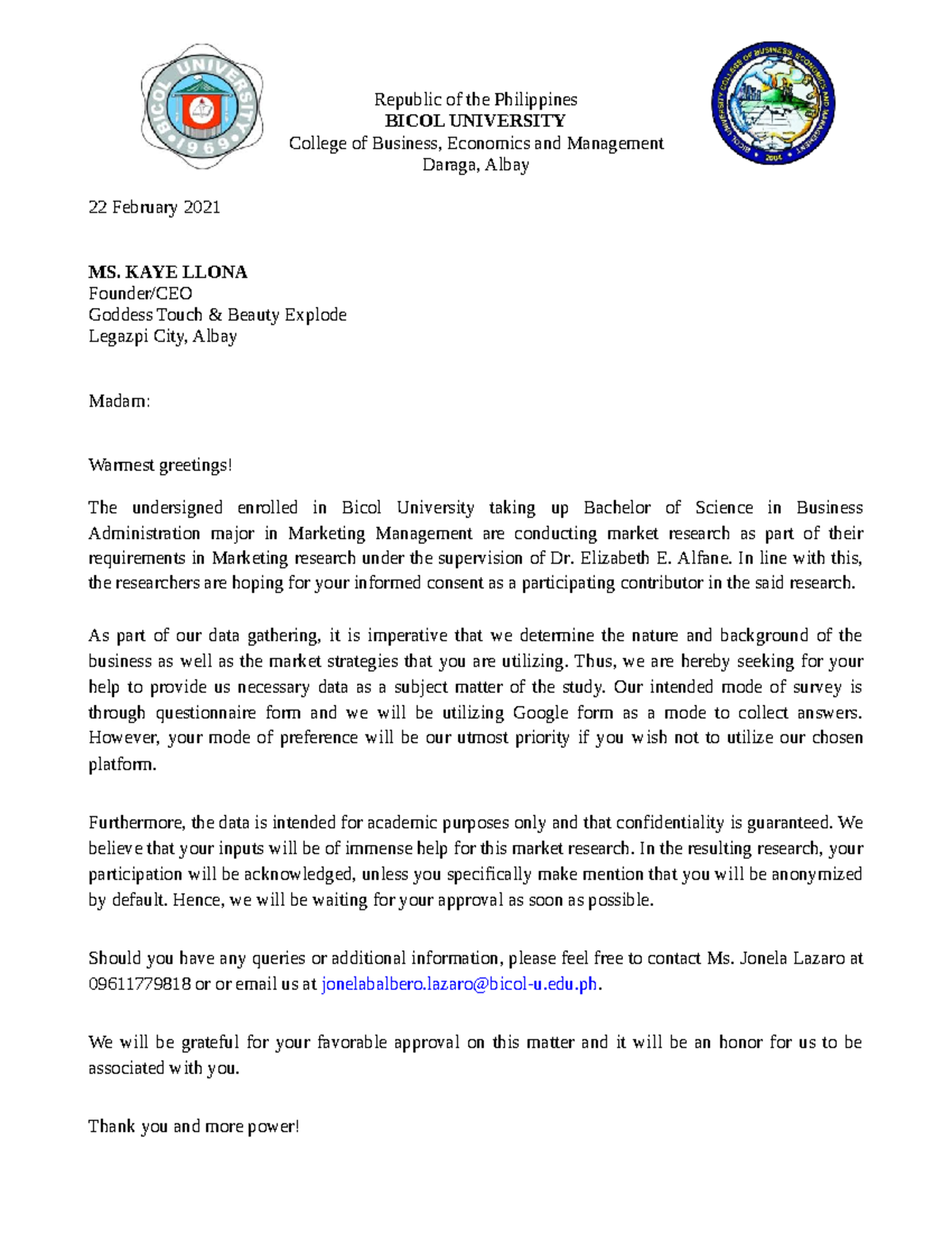 Request- Letter-MRII - nothing - Republic of the Philippines BICOL ...