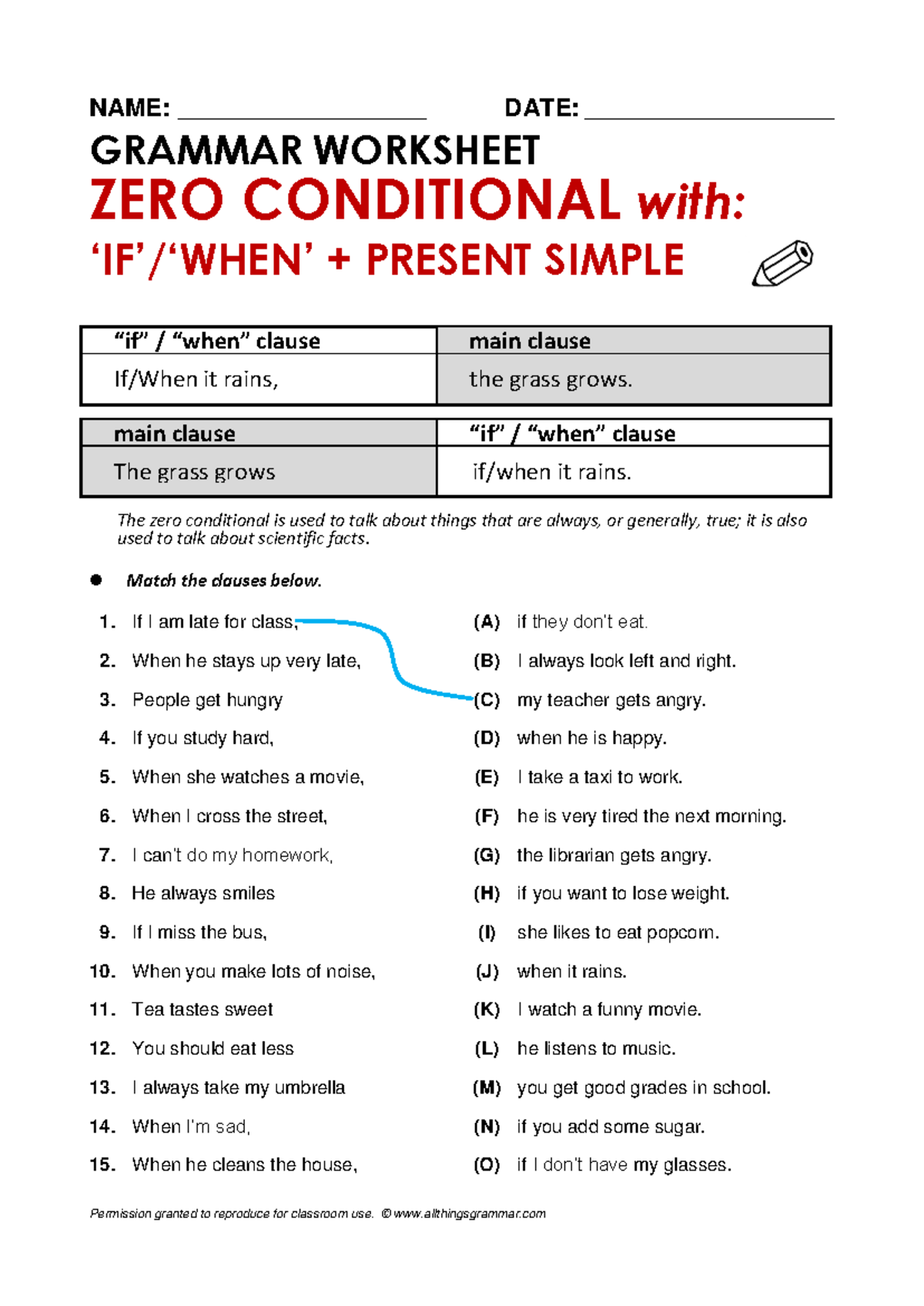 Zero-Conditional-Exercise-Worksheet 2 - NAME ...