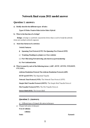 Computer Networks (Final Exam)-(2015-2016 )-Model Answer - El-Shorouk Academy Acad. Year : 2015 ...