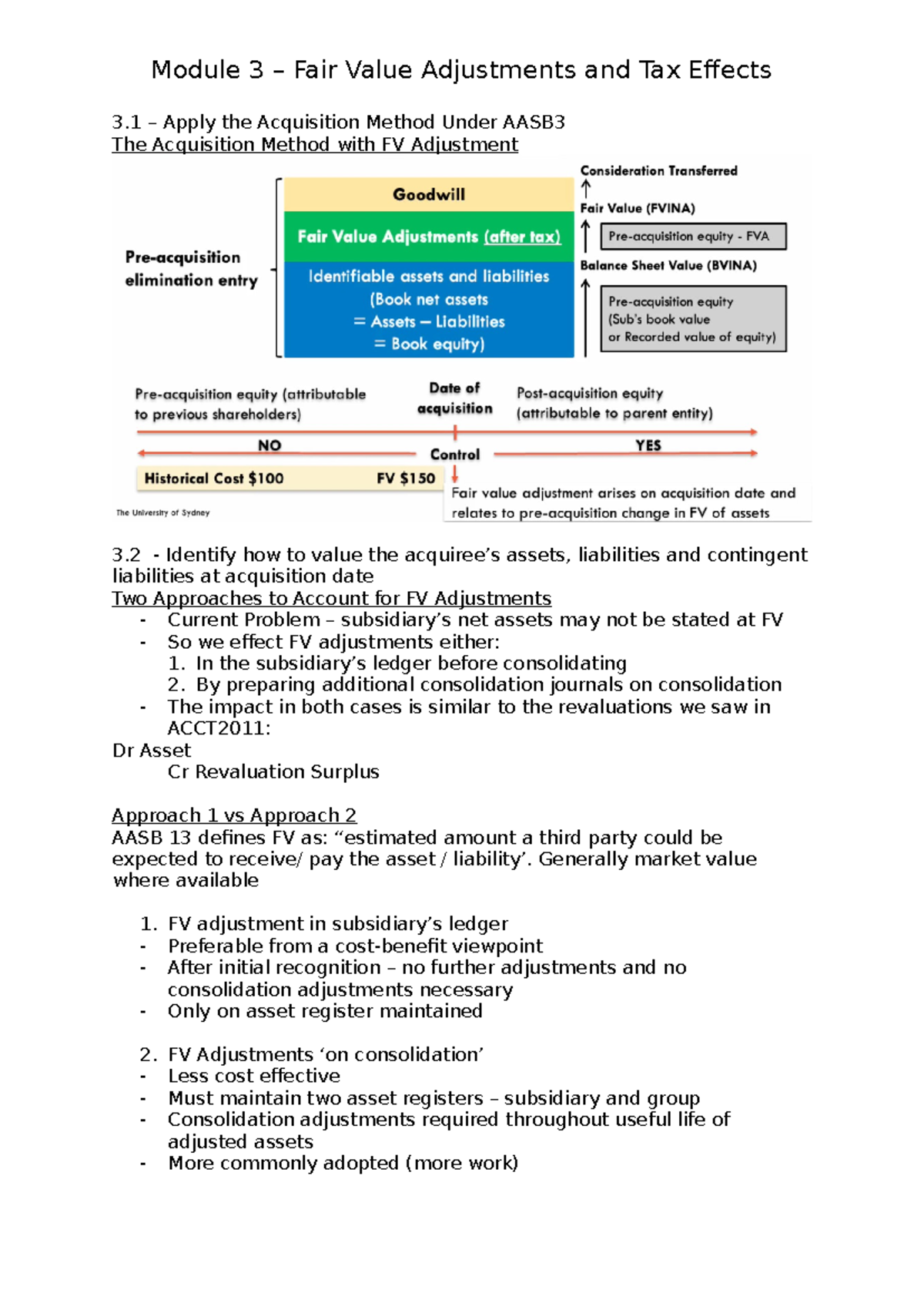 Module 3 - FVA - week 3 lecture notes - 3 – Apply the Acquisition ...
