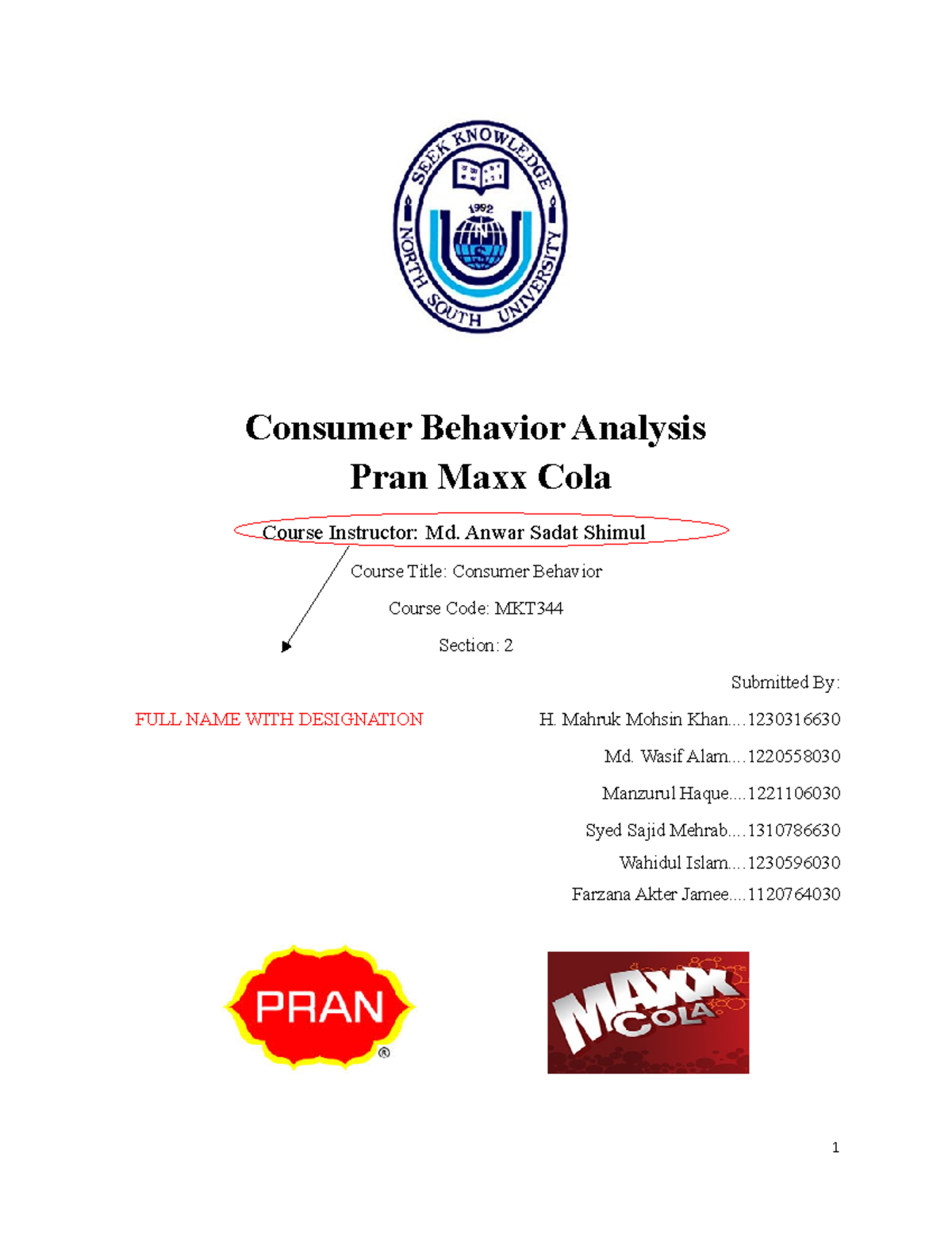 Consumer Behavior Analysis Pran Maxx Col - Consumer Behavior Analysis ...