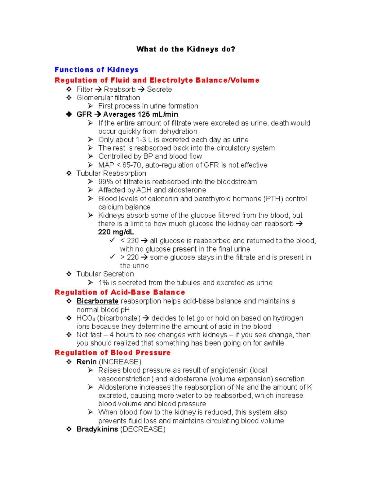 Kidney Outline - What do the Kidneys do? Functions of Kidneys ...