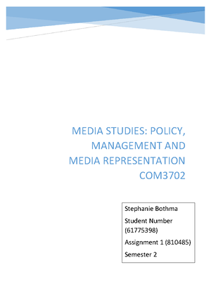 Com3702 portfolio - assignment - Com3702 - Unisa - Studocu