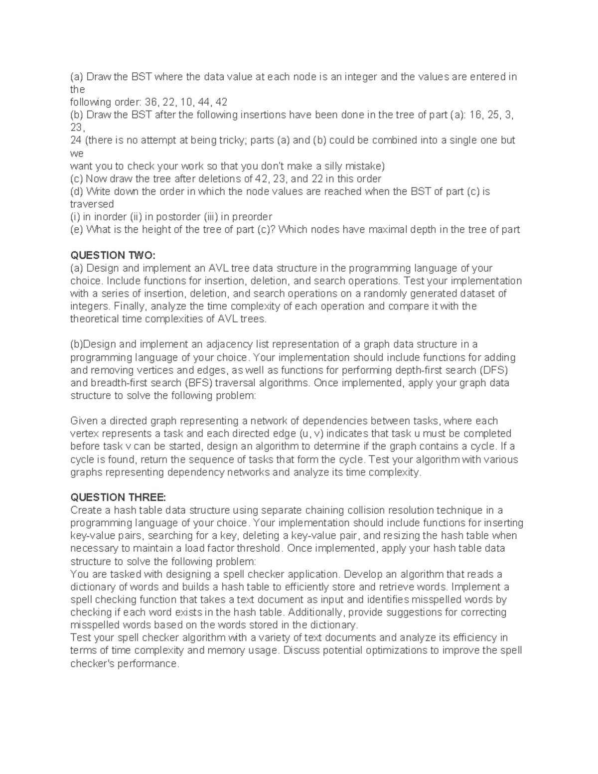 Konjo - practical example - (a) Draw the BST where the data value at ...