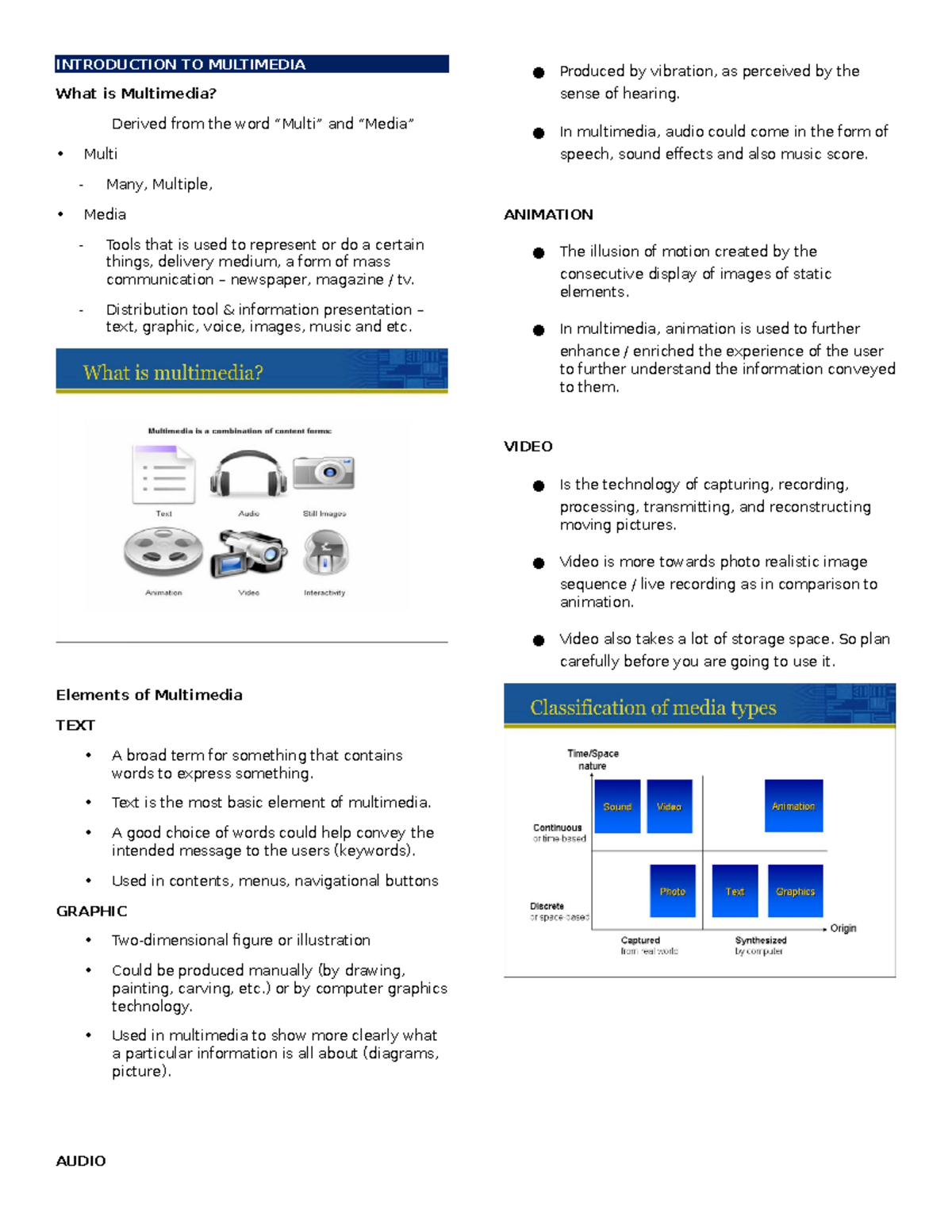 Multimedia Compilation - INTRODUCTION TO MULTIMEDIA What is Multimedia ...