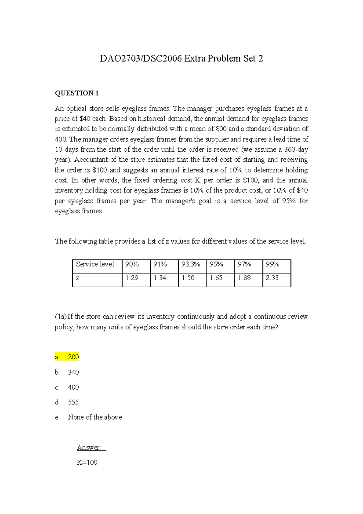 Practice Question Set 2 with solutions - DAO2703 - NUS - Studocu