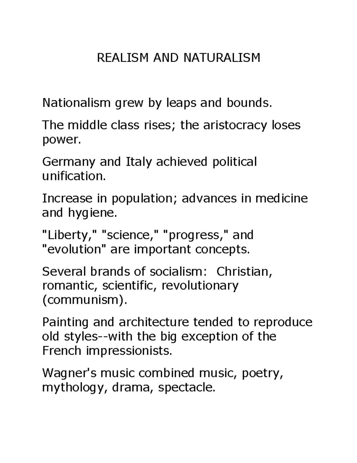 Realism AND Naturalism - REALISM AND NATURALISM Nationalism grew by ...