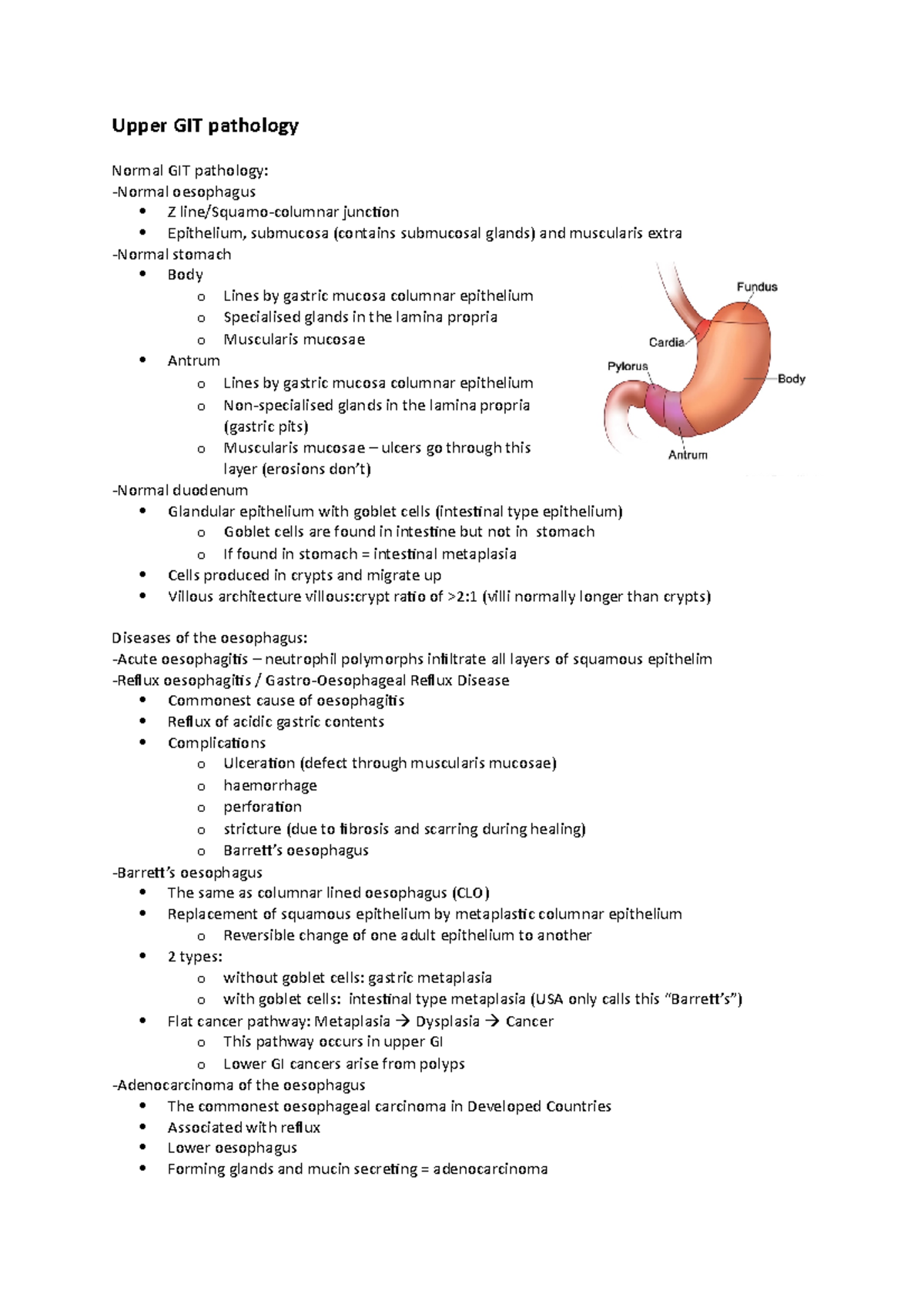 Upper GIT pathology - Upper GIT pathology Normal GIT pathology: -Normal ...