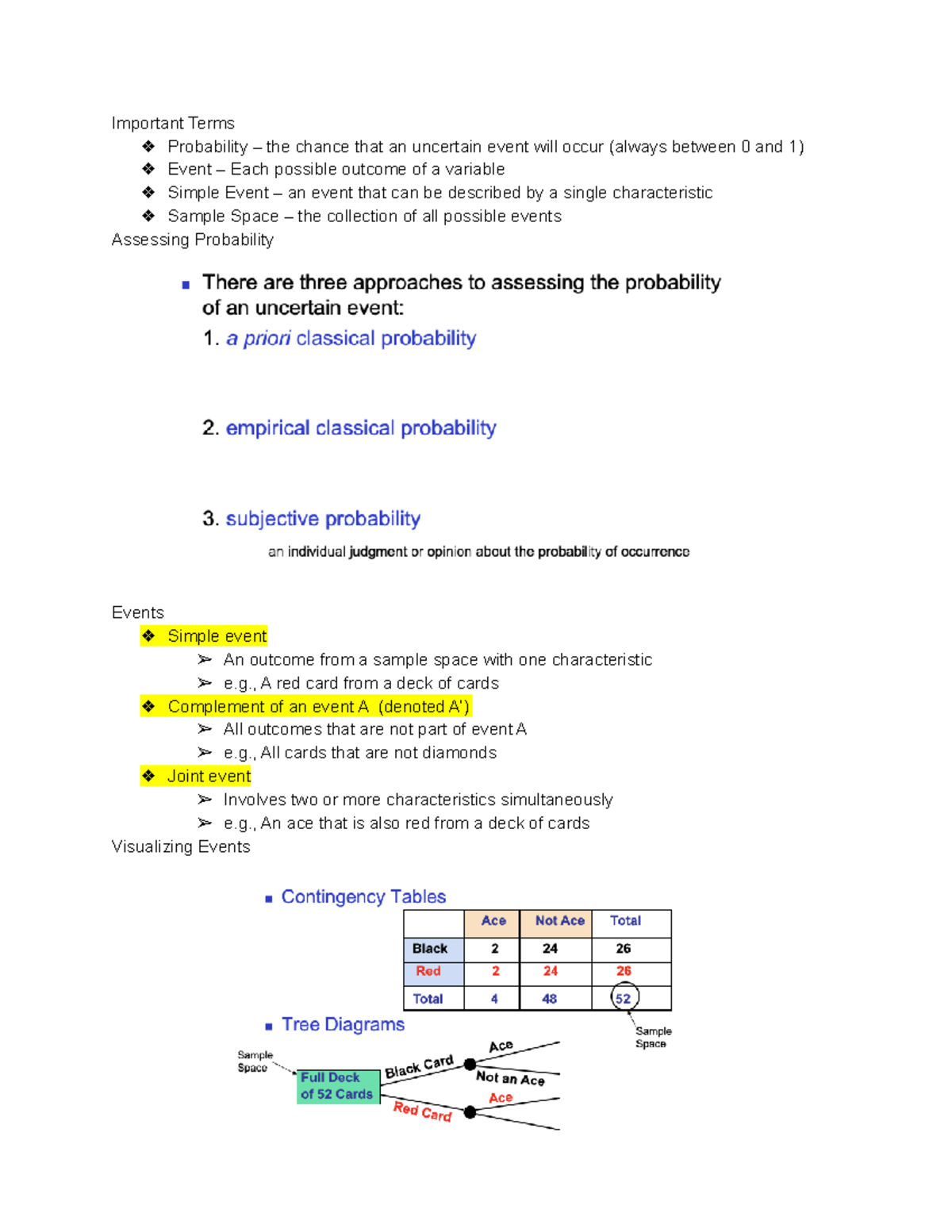 Ch 4 - Lecture notes 4 - Important Terms Probability – the chance that ...