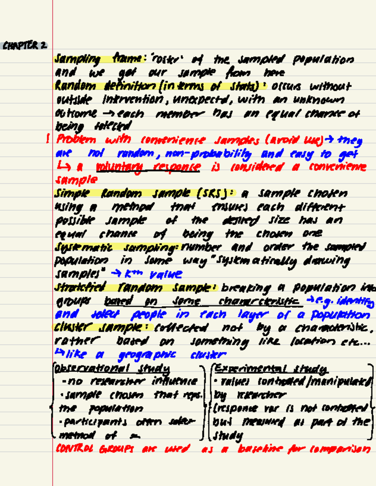 Review Outlines ch 2 - CHAPTER 2 sampling frame ####### : roster of the sampled population and ...