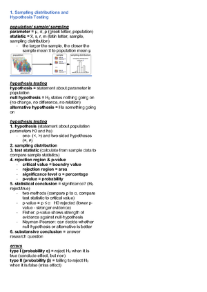 SPSS cheat sheet_Inferential Statistics 2020-21 - Inferential ...