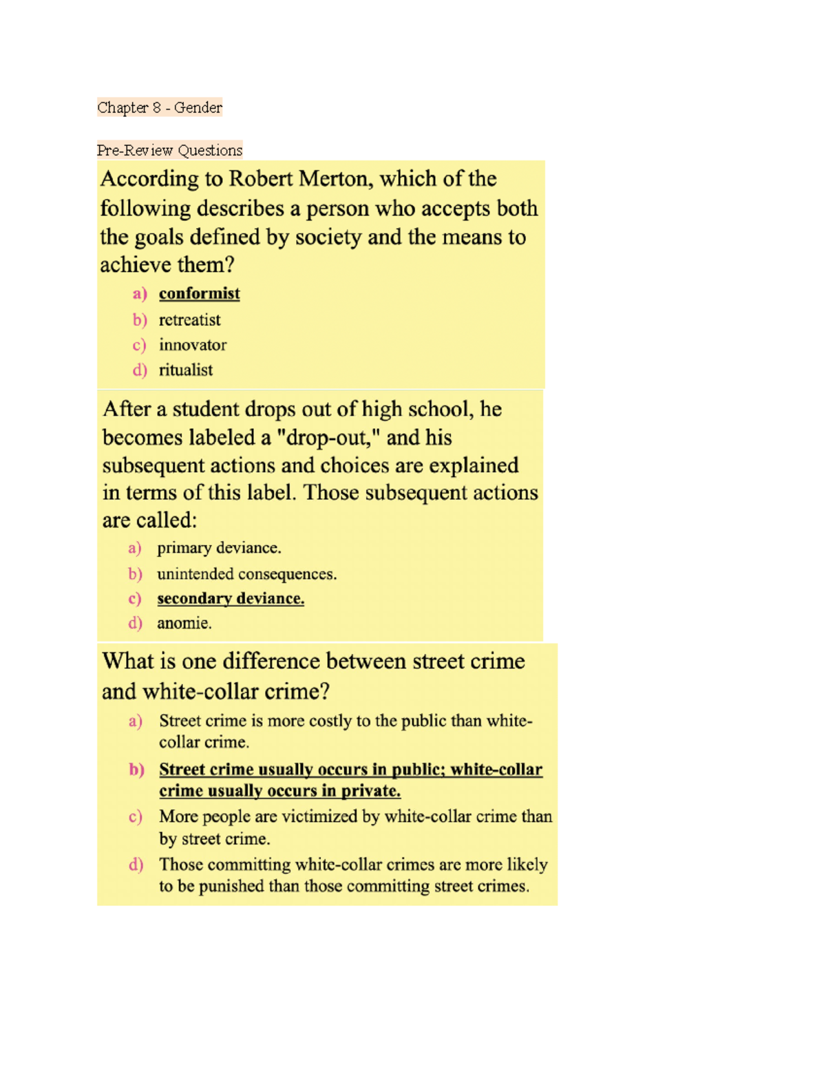 Chapter 8 - Notes - Chapter 8 - Gender Pre-Review Questions Native ...