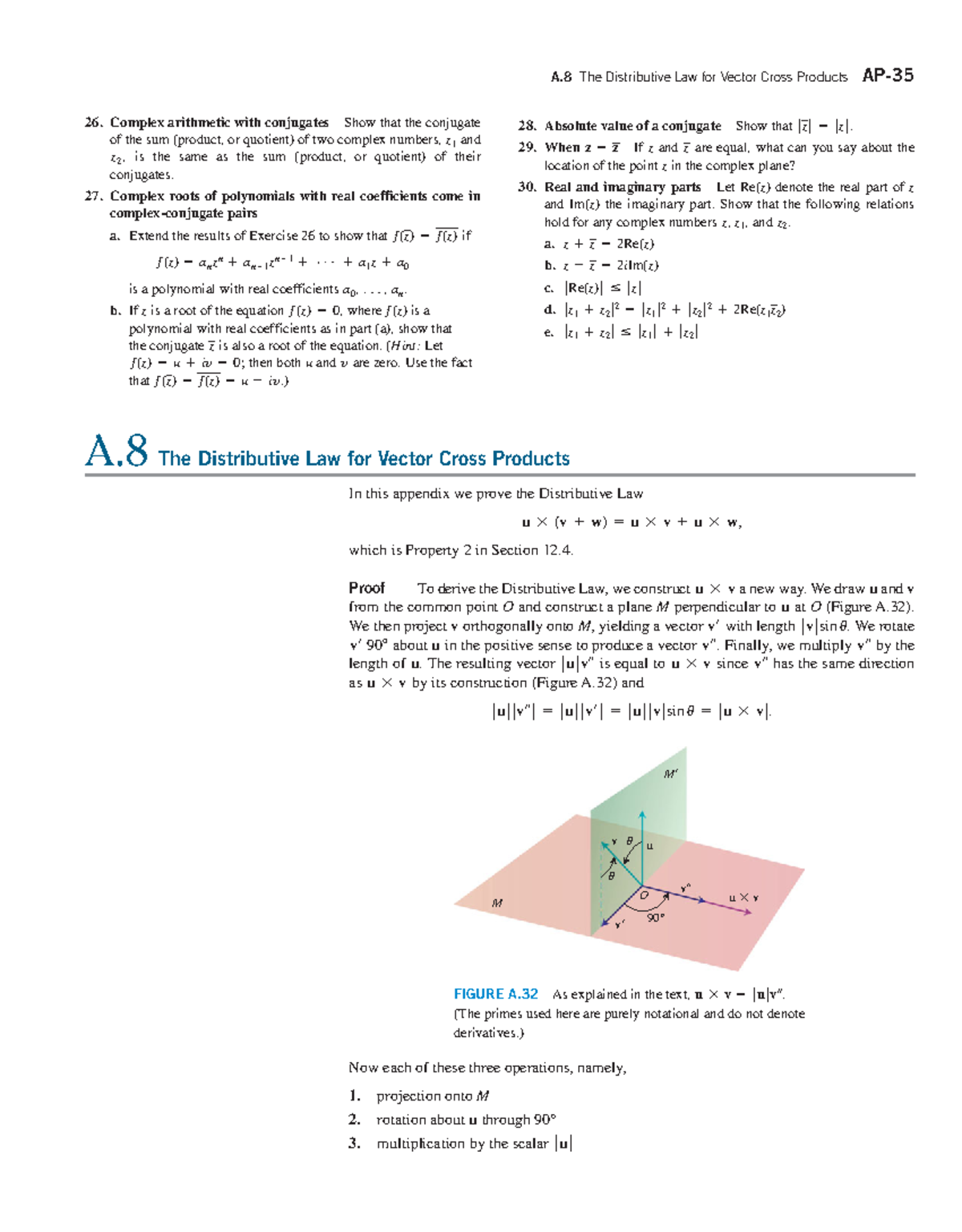 A.8 The Distributive Law for Vector Cross Products - Complex roots of ...