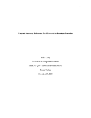 HRM 200- 4-1 HR Inbox - In this course, students will be introduced to ...