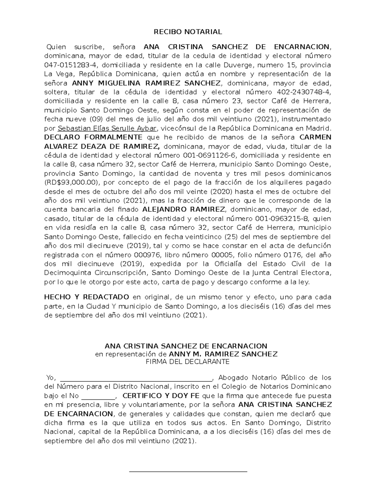 Recibo conforme PARTICION DE BIENES SUCESORALES - RECIBO NOTARIAL Quien ...