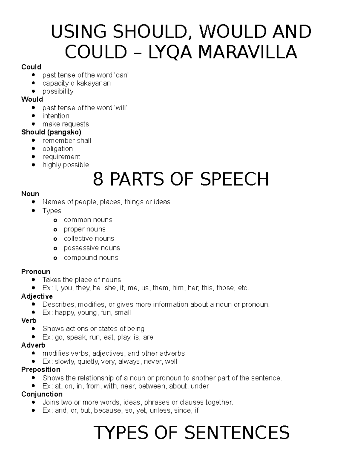 English Grammar Lecture Notes 10 USING SHOULD WOULD AND COULD 