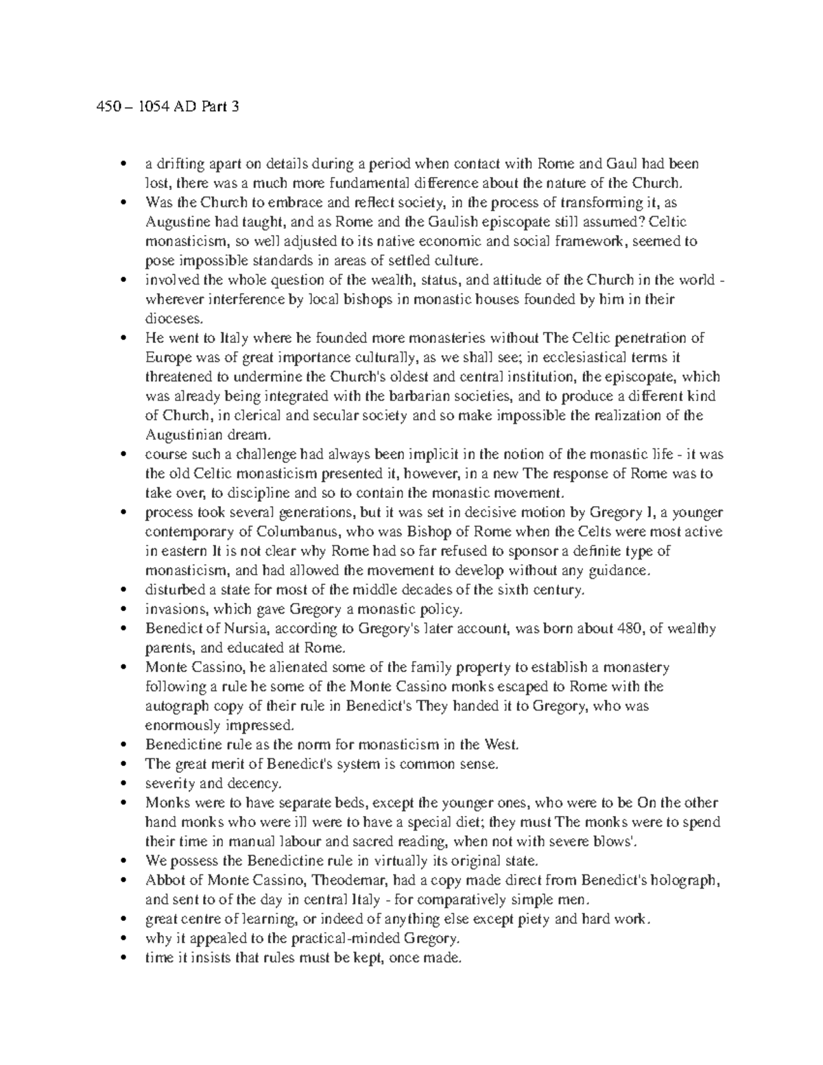 450 – 1054 AD Part Three - 450 – 1054 AD Part 3 a drifting apart on ...