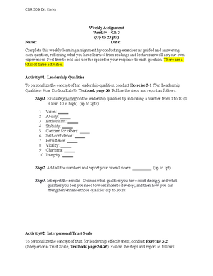 Week9 Ch7 Assignment - Weekly Assignment Week#9 – Ch 7 (Up to 20 pts ...