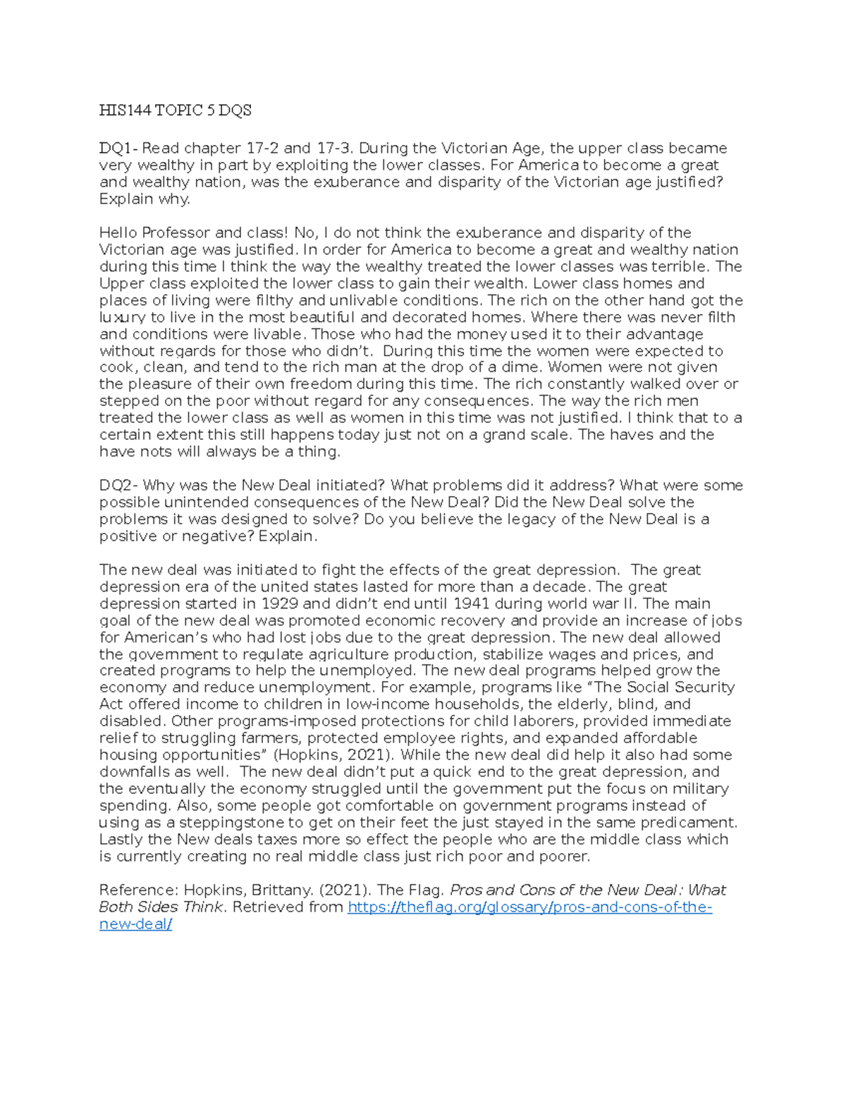 HIS144 WK5 DQ - TOPIC 5 DQ - HIS144 TOPIC 5 DQS DQ1- Read chapter 17-2 and 17-3. During the ...