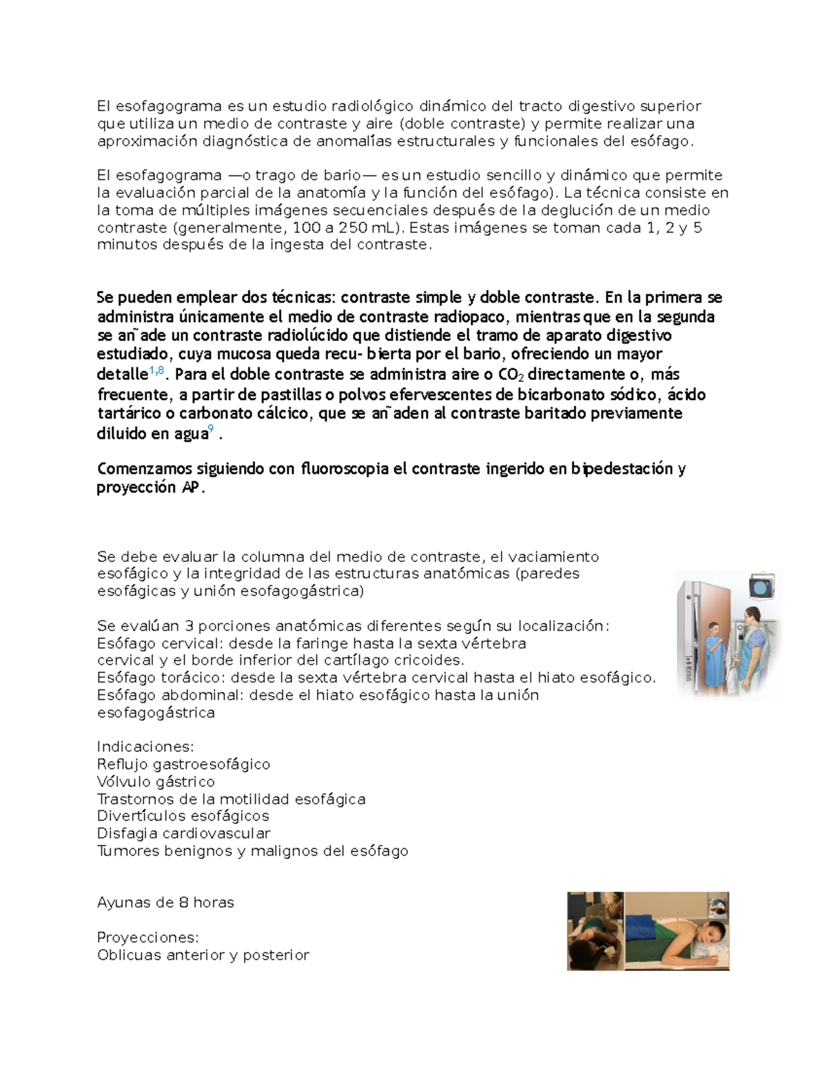 Esofago - SGD - Medios de contraste en RX - El esofagograma es un ...